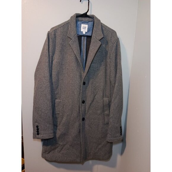 GAP | Jackets & Coats | Vintage Gap Mens L Gray Tweed Wool Blend Pea ...